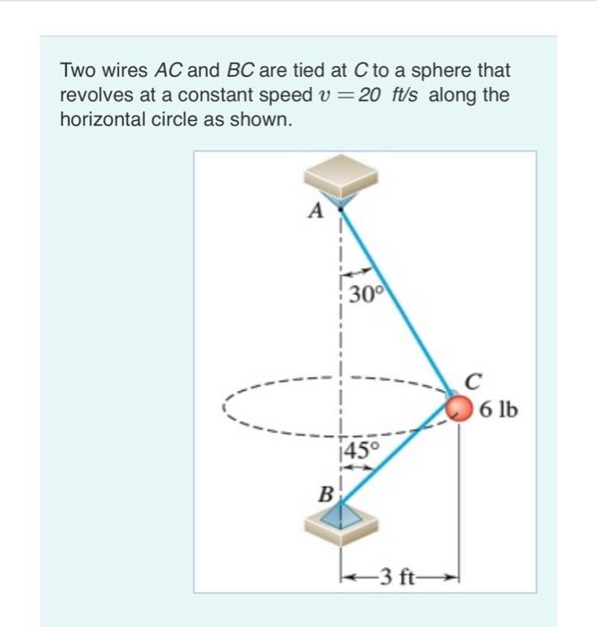 Solved Two wires AC and BC are tied at C to a sphere that | Chegg.com