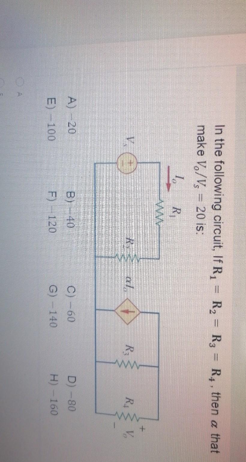 Solved In the following circuit, If Ri = R2 = R3 = R4, then | Chegg.com