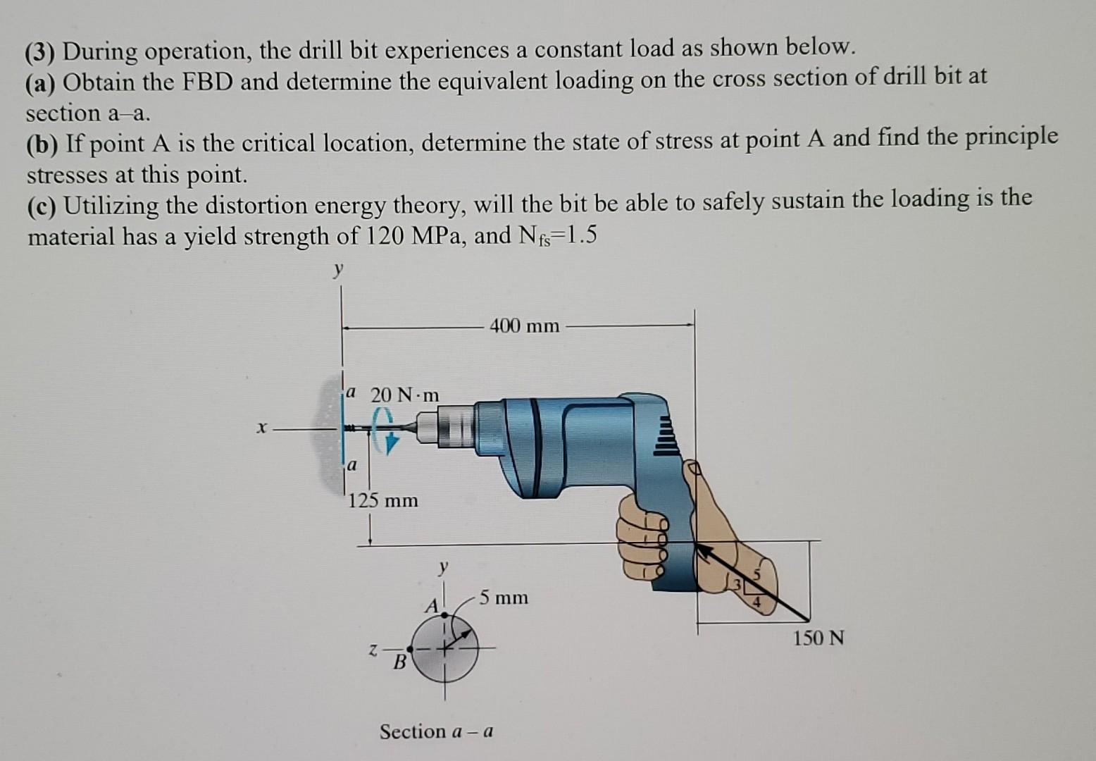 Solved (3) During operation, the drill bit experiences a | Chegg.com