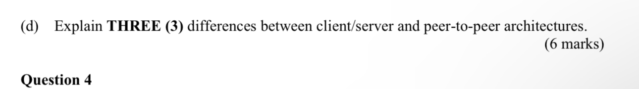 Solved (d) ﻿Explain THREE (3) ﻿differences between | Chegg.com