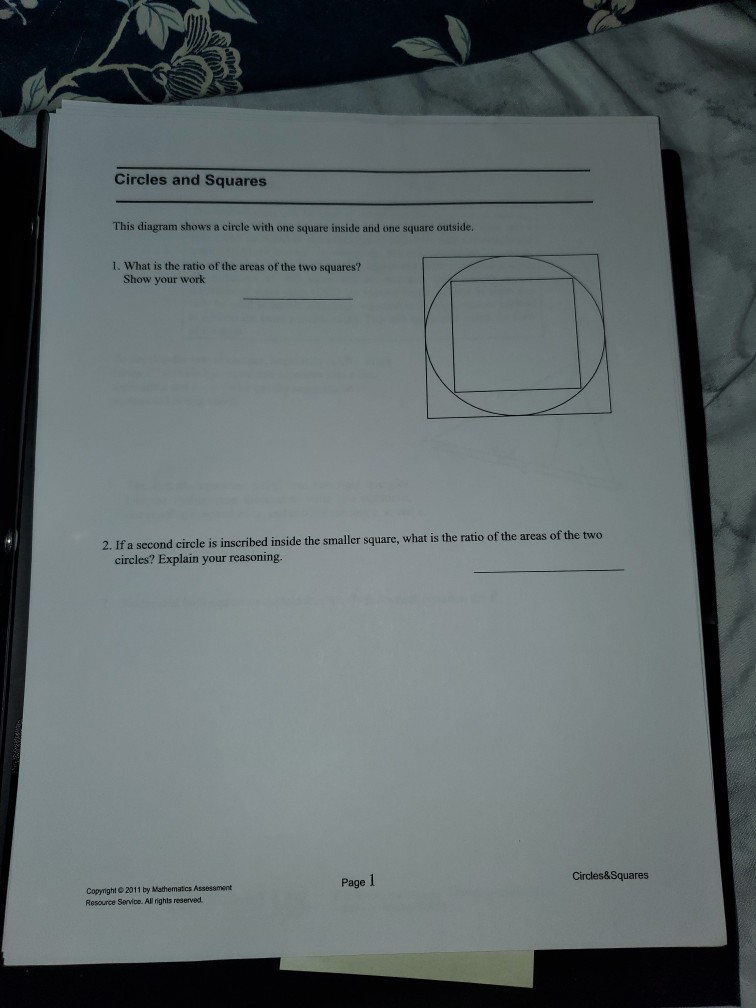 Solved Circles and Squares This diagram shows a circle with | Chegg.com