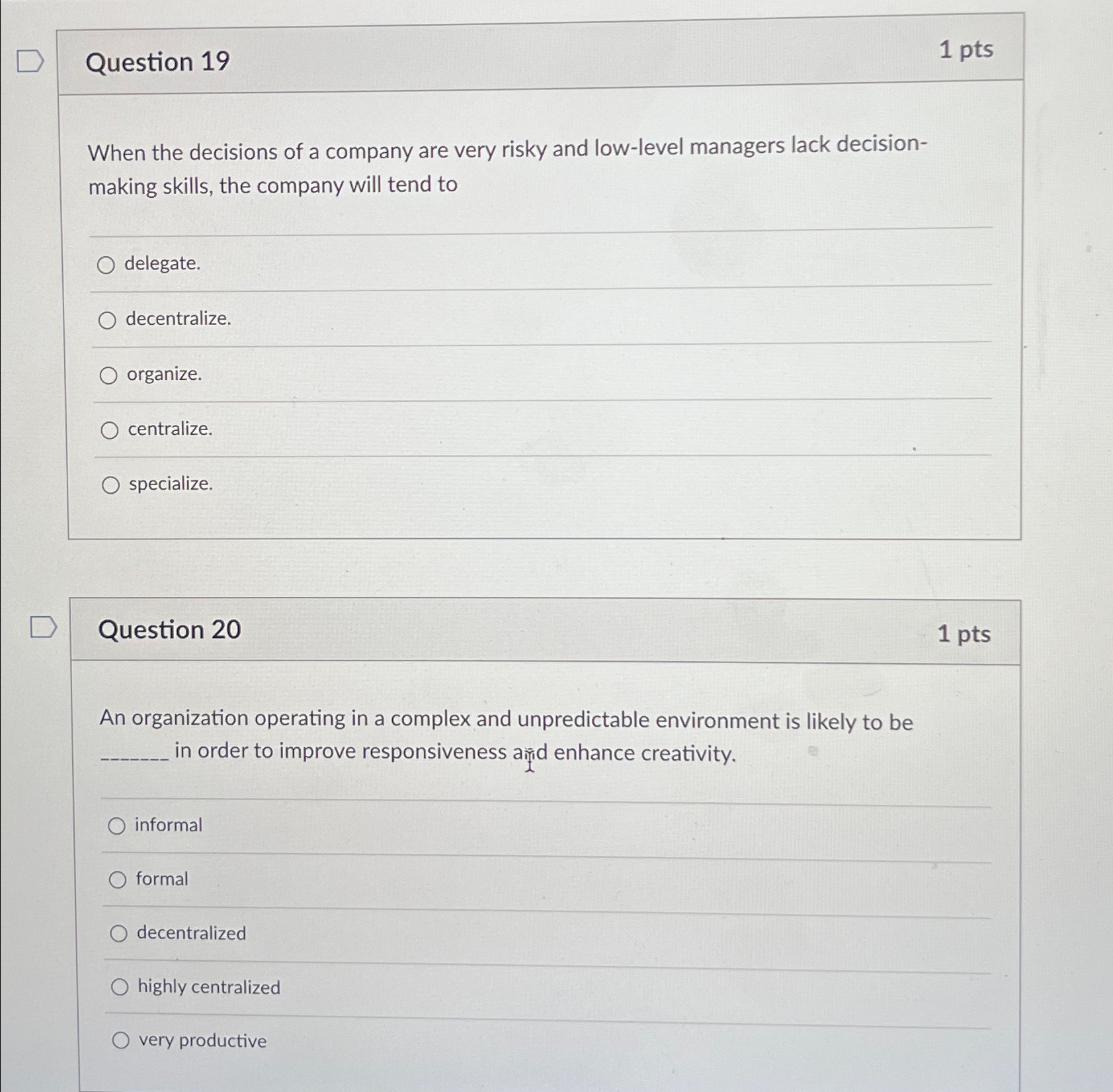 Solved Question 191 ﻿ptsWhen the decisions of a company are | Chegg.com