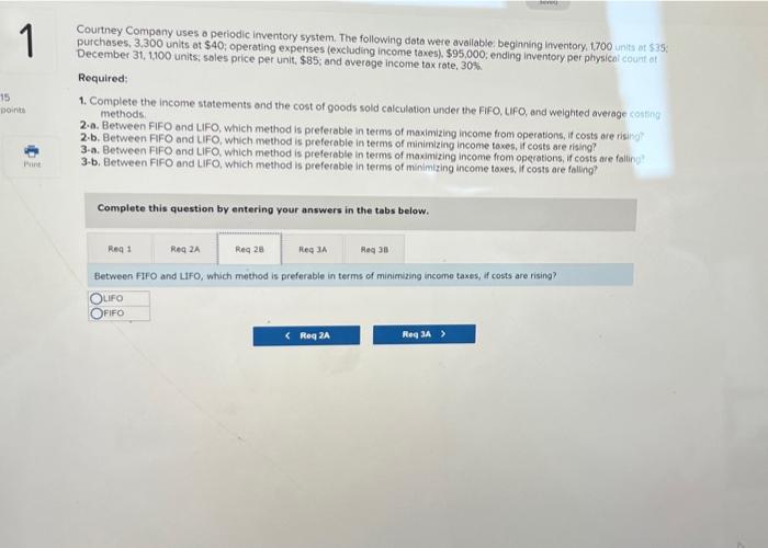 Solved Courtney Company uses a periodic inventory system. | Chegg.com