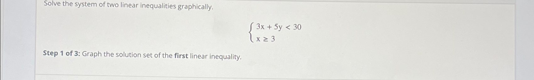 Solved Solve the system of two linear inequalities | Chegg.com
