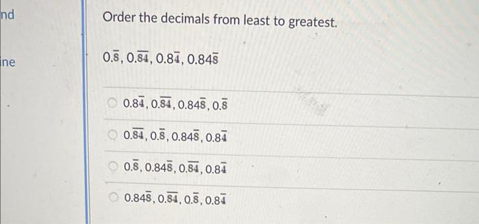 Solved Order the decimals from least to greatest// Write The | Chegg.com
