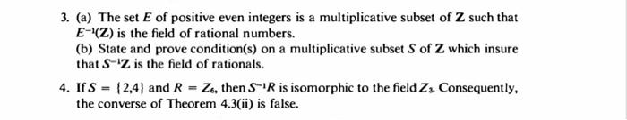 Solved 3. (a) The set E of positive even integers is a | Chegg.com
