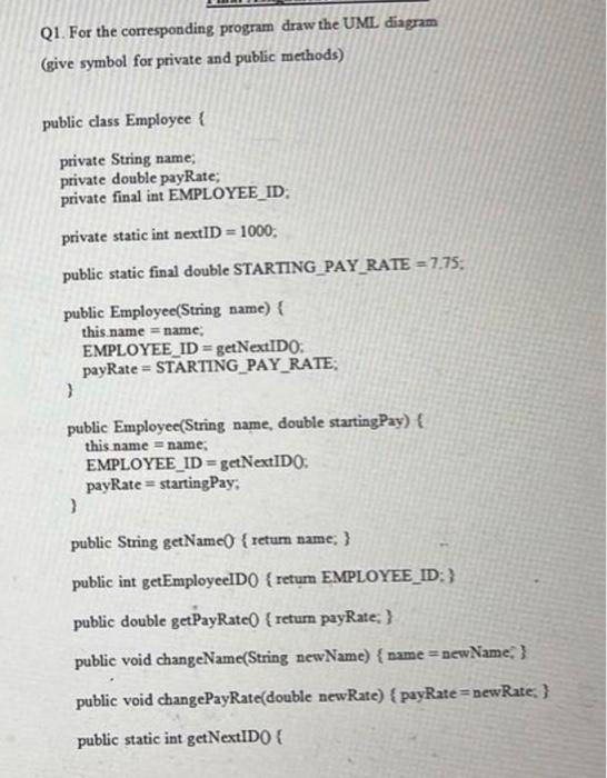 Solved Q1. For the corresponding program draw the UMI | Chegg.com
