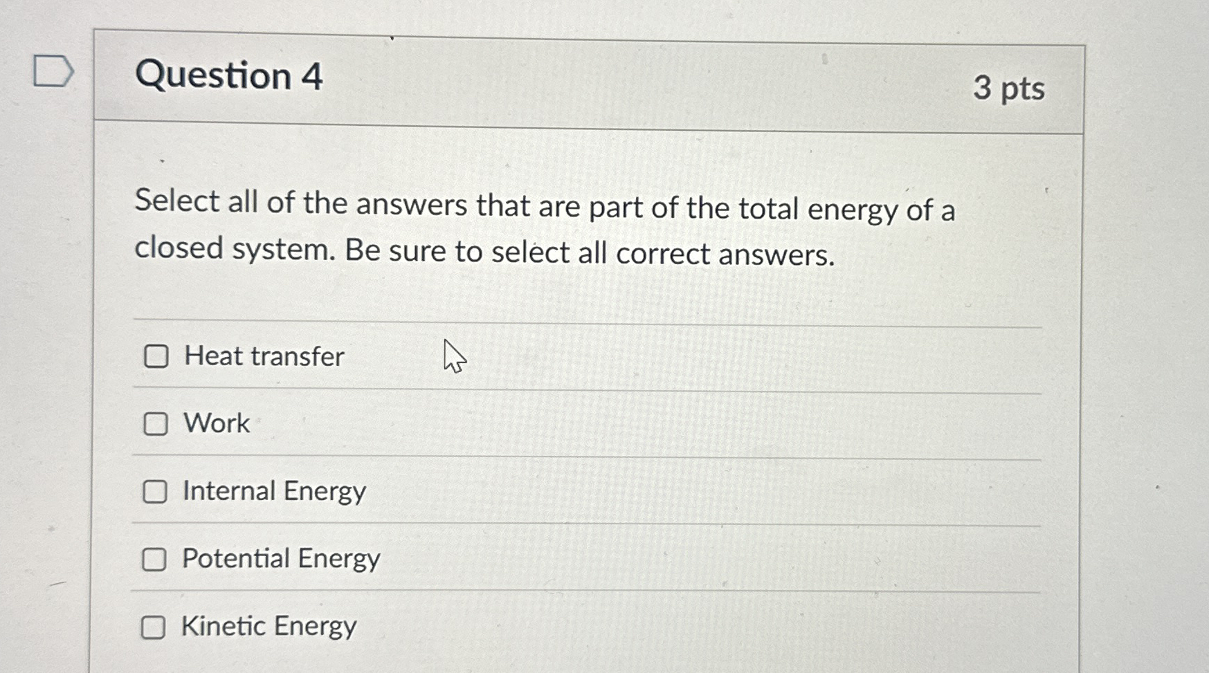 Solved Question 43 ﻿ptsSelect all of the answers that are | Chegg.com