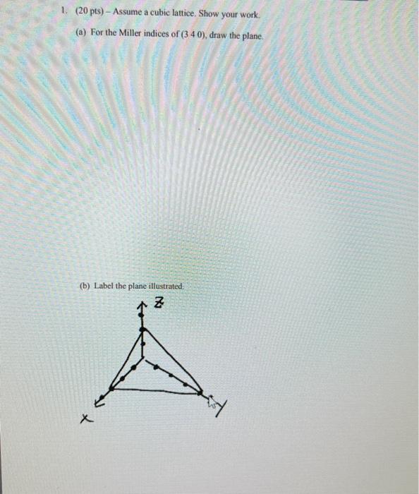 Solved 1. (20 pts) - Assume a cubic lattice. Show your work. | Chegg.com