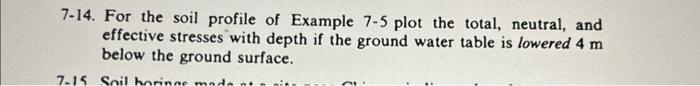 7-14. For the soil profile of Example 7−5 plot the | Chegg.com