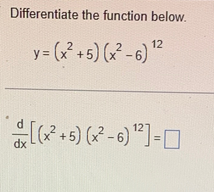 Solved Differentiate the function | Chegg.com