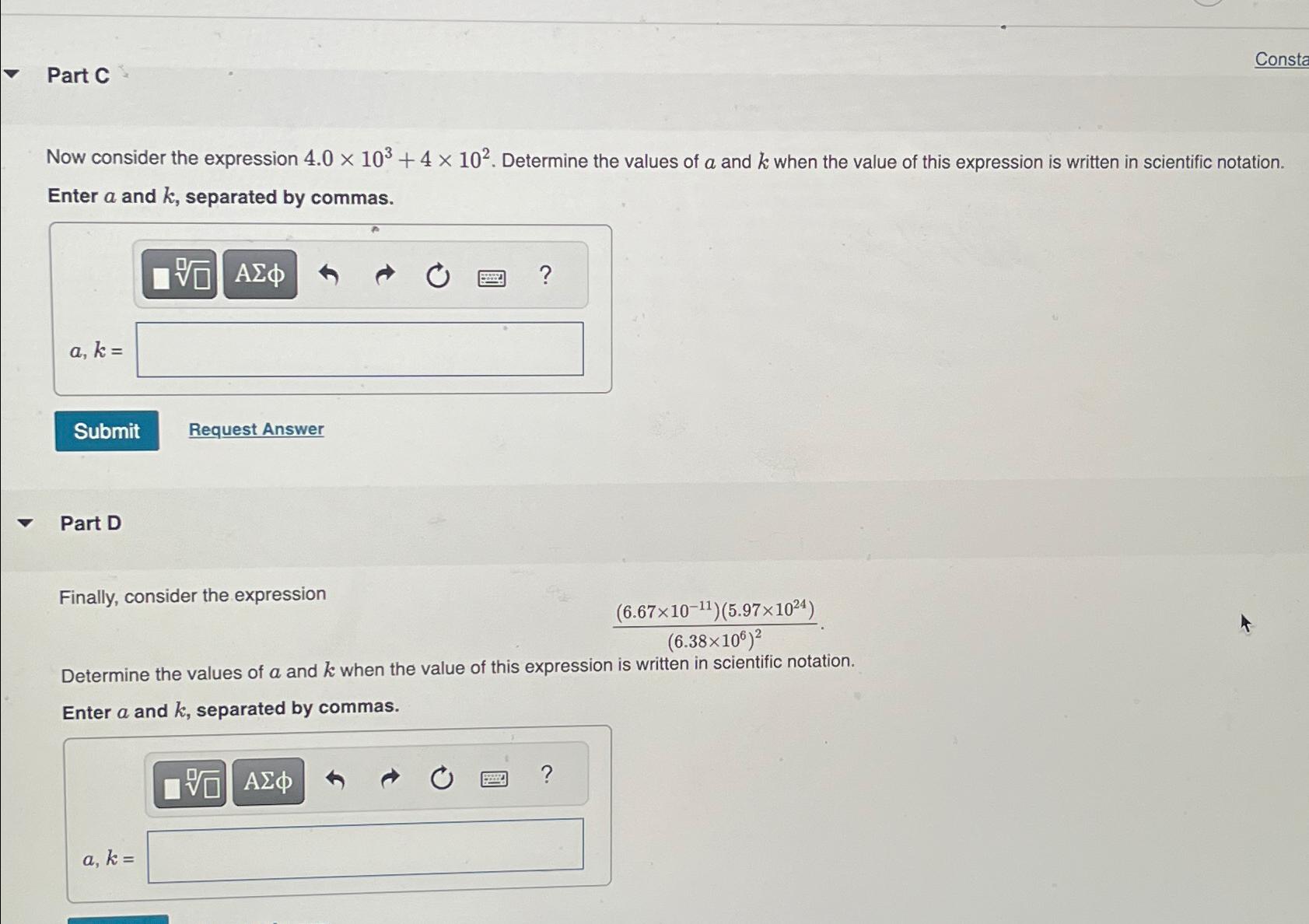 Solved Part CConstaNow consider the expression | Chegg.com