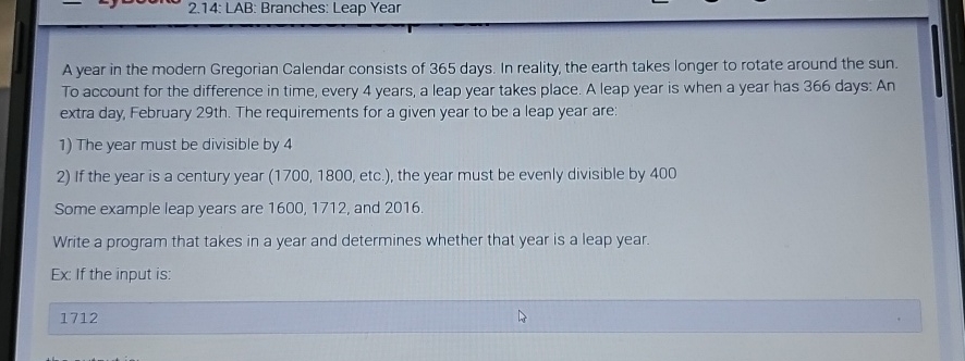 Solved Steps for A year in the modern Gregorian Calendar | Chegg.com
