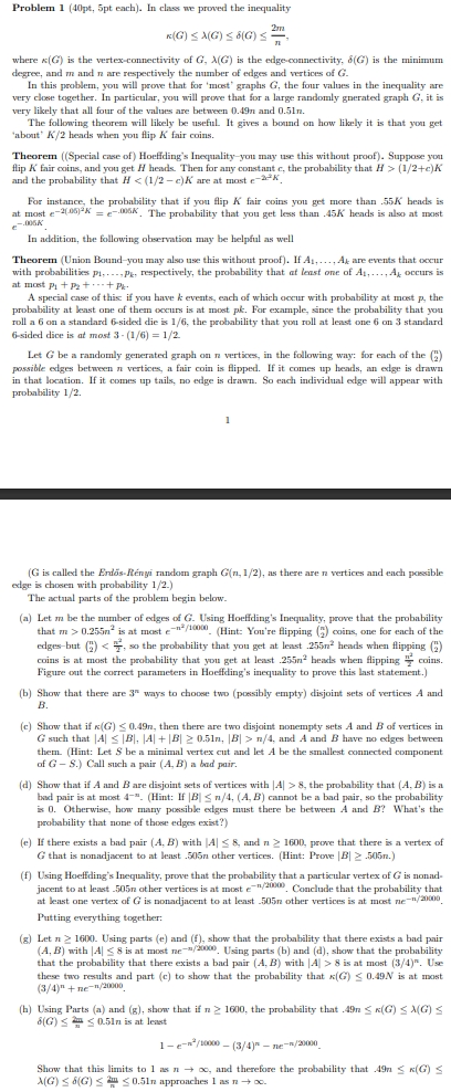 Solved Problem 1 (40pt, 5pt each). ﻿In class we proved the | Chegg.com