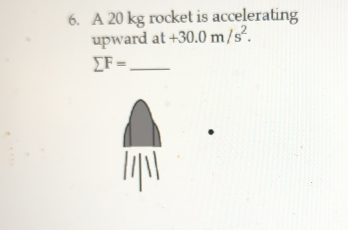 Solved A 20kg ﻿rocket is accelerating upward at | Chegg.com