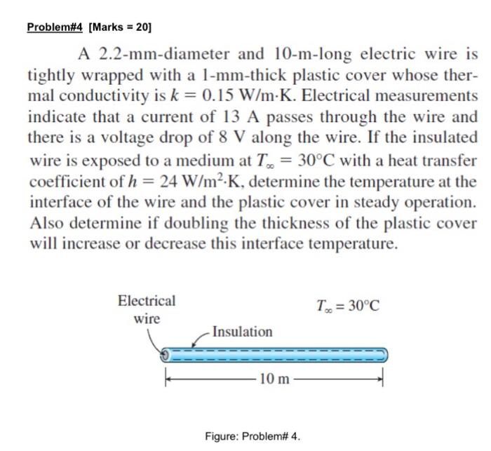 Solved Problem\#4 [ Marks =20] A 2.2-mm-diameter and | Chegg.com