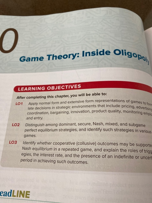 Apply normal form and extensive form representations | Chegg.com