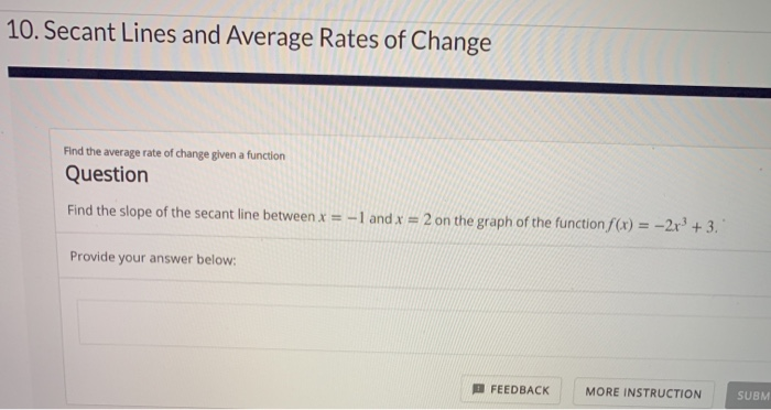 Solved 10. Secant Lines and Average Rates of Change Find the | Chegg.com