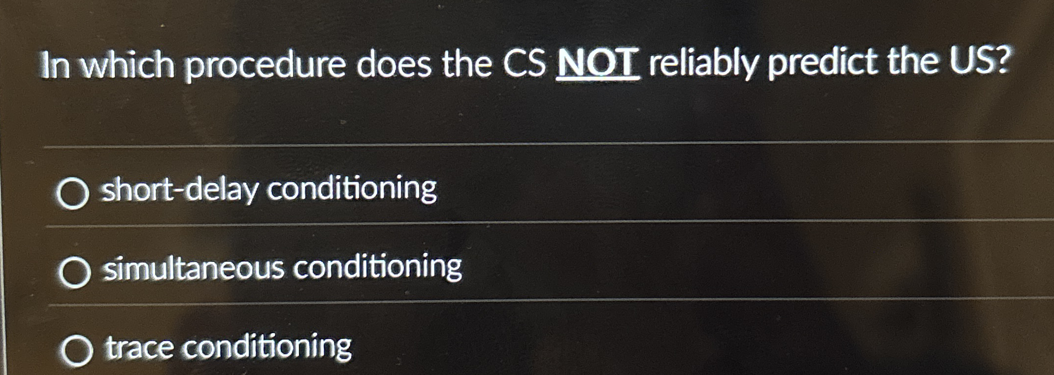Solved In which procedure does the CS NOT reliably predict | Chegg.com