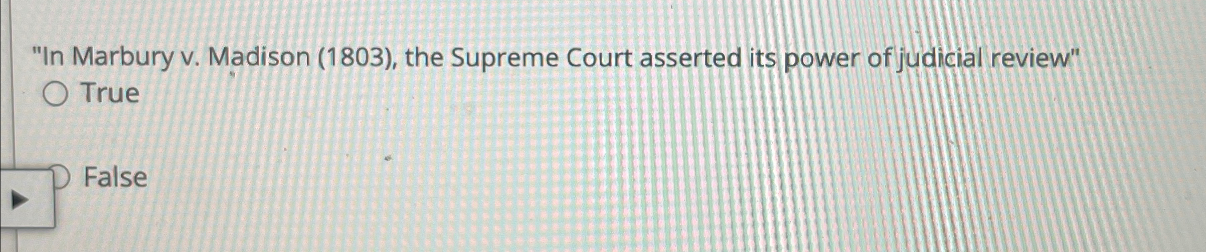 Solved "In Marbury v. ﻿Madison (1803), ﻿the Supreme Court | Chegg.com