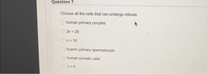 Solved Choose all the cells that can undergo mitosis human | Chegg.com
