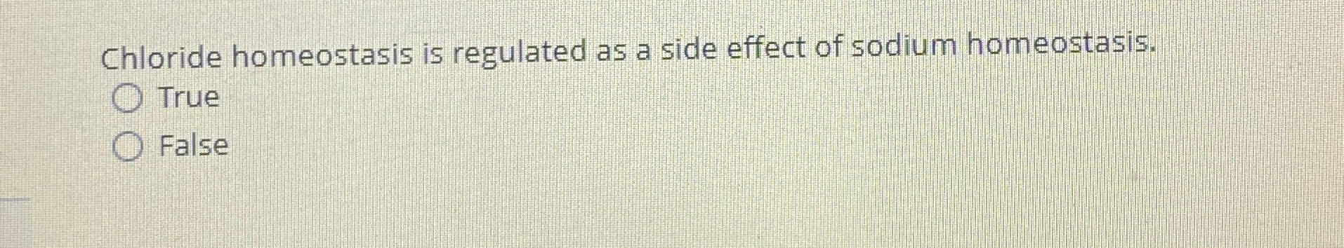 Solved Chloride homeostasis is regulated as a side effect of | Chegg.com