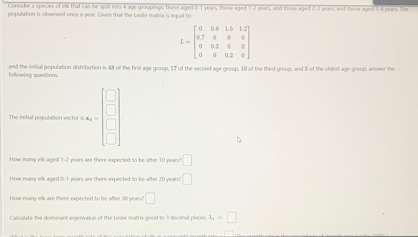Solved Consider a species of elk that can be split into 4 | Chegg.com