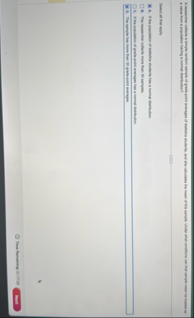 Solved A researcher collects a simple random sample of | Chegg.com