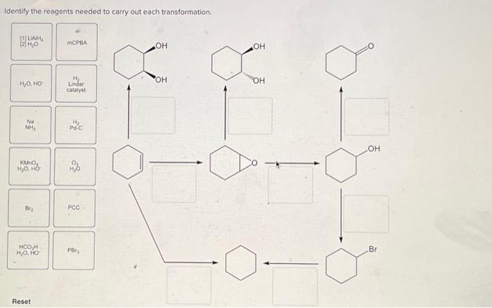 Solved Identify the reagents needed to carry out each | Chegg.com