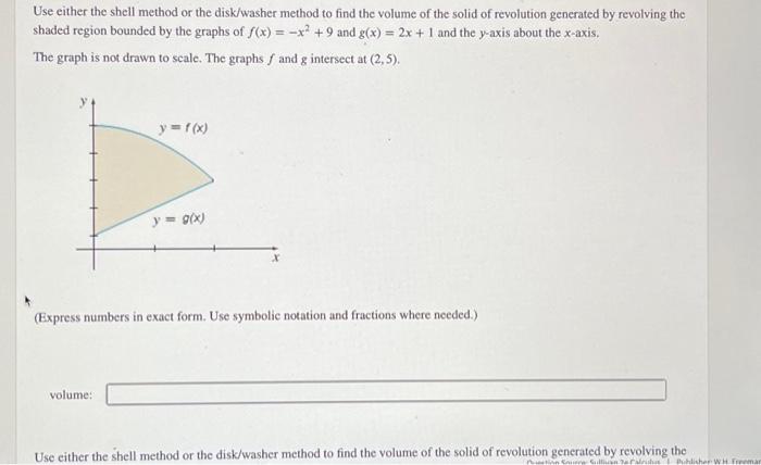 Solved Use either the shell method or the disk/washer method | Chegg.com