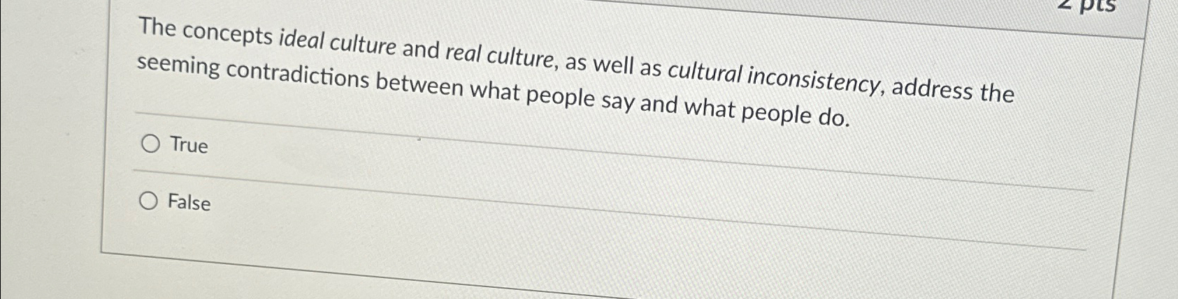 Solved The concepts ideal culture and real culture, as well | Chegg.com