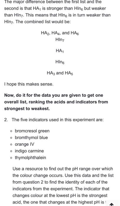 The major difference between the first list and the | Chegg.com