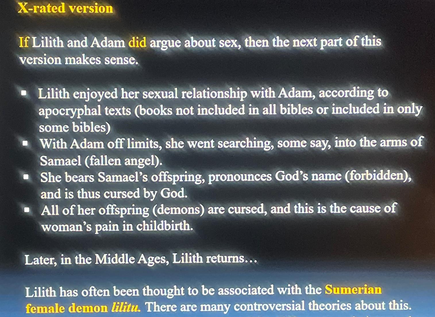 Solved X-rated versionIf Lilith and Adam did argue about | Chegg.com