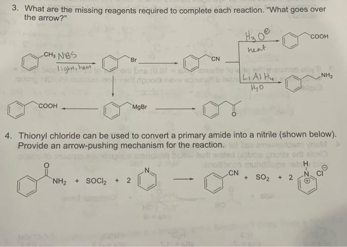 Solved 3. What are the missing reagents required to complete | Chegg.com