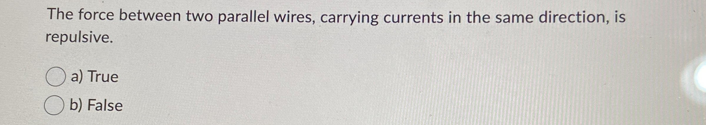 Solved The force between two parallel wires, carrying | Chegg.com