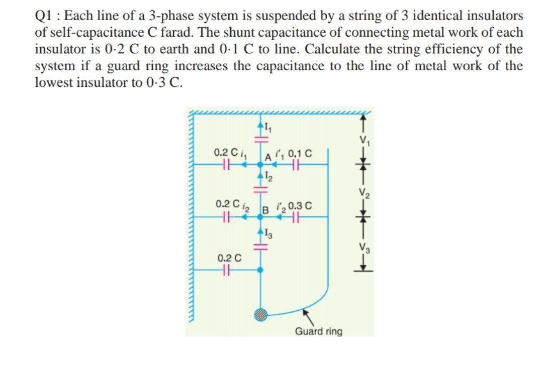Solved Q1 Each Line Of A 3 Phase System Is Suspended By A