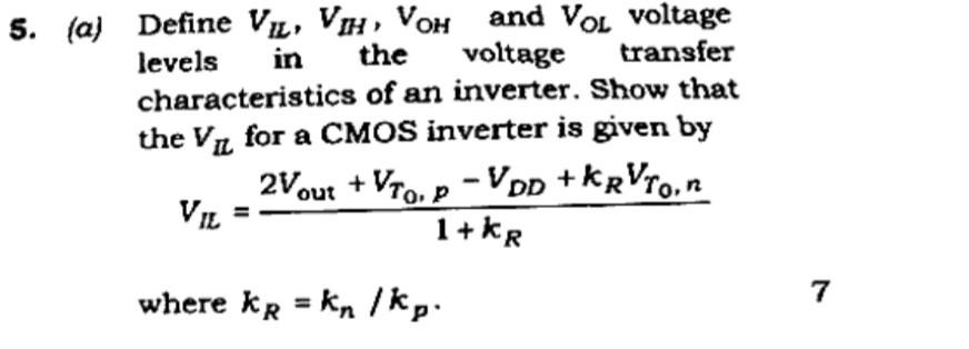 Solved (a) Define VIL,VIH,VOH and VOL voltage levels in the | Chegg.com