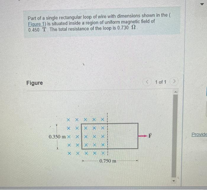 Solved Part of a single rectangular loop of wire with | Chegg.com