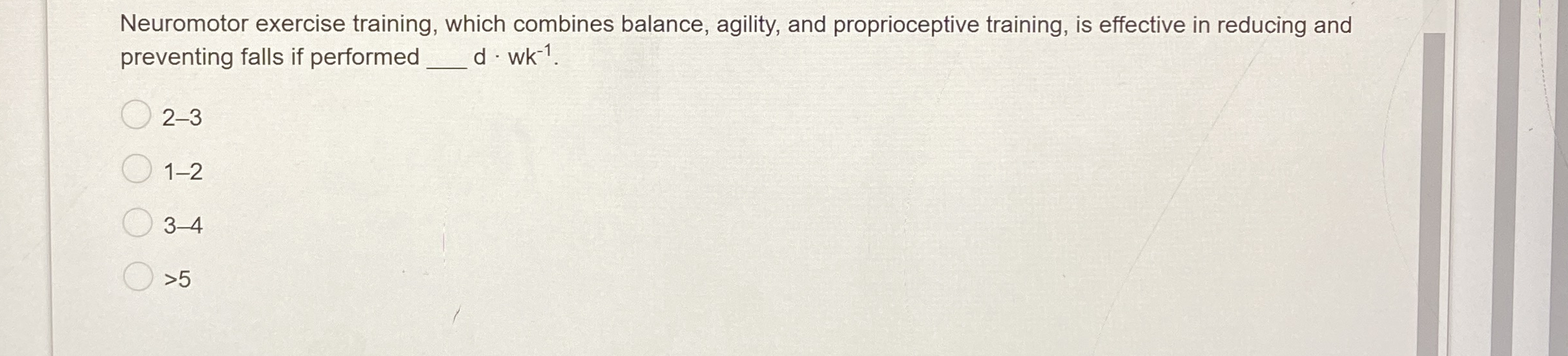 Solved Neuromotor exercise training, which combines balance, | Chegg.com