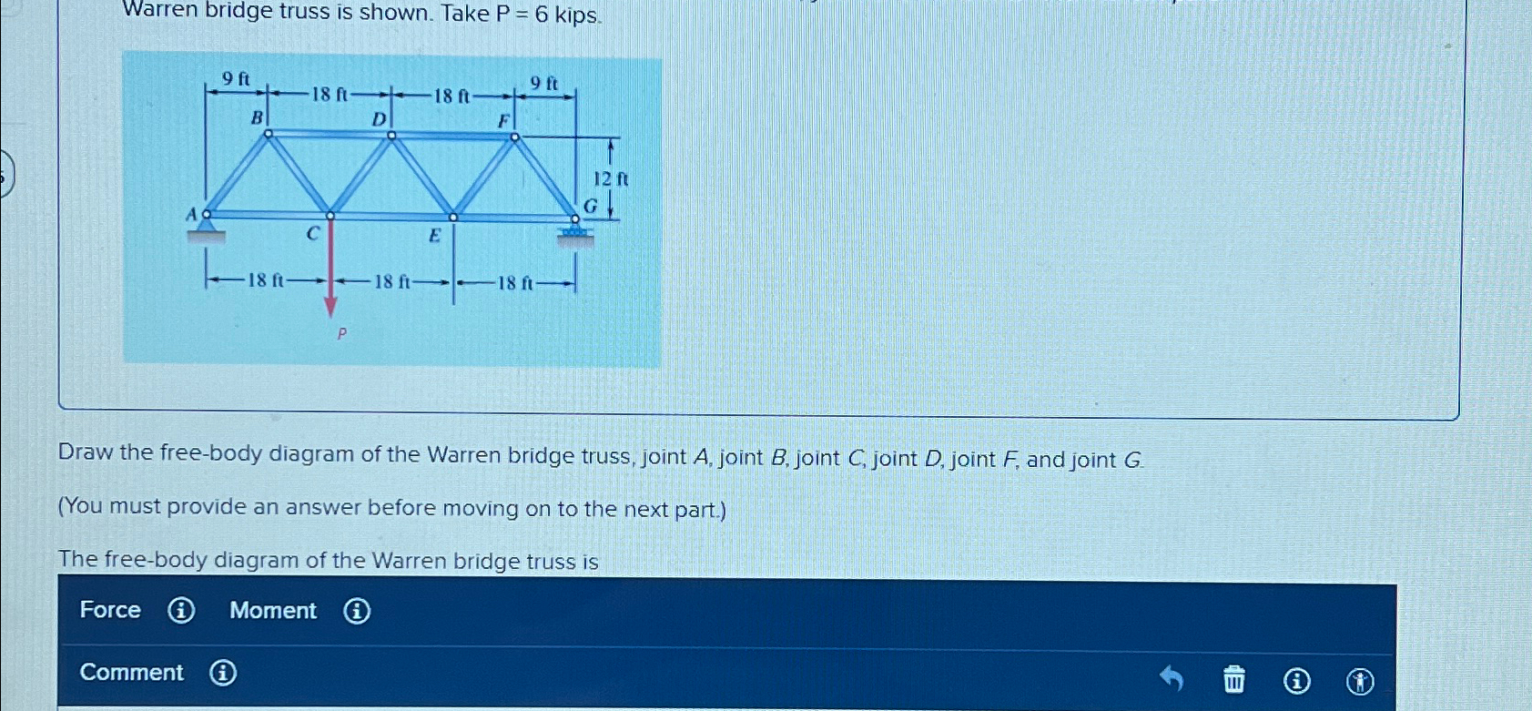 Solved Warren bridge truss is shown. Take P=6 ﻿kips.Draw the | Chegg.com