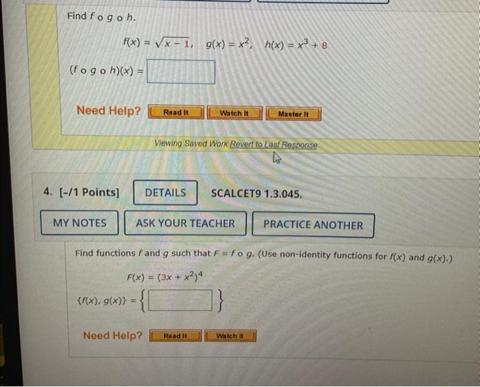 Solved Find f∘g∘h. f(x)=x−1,g(x)=x2,h(x)=x3+8 (f∘g∘h)(x)= | Chegg.com