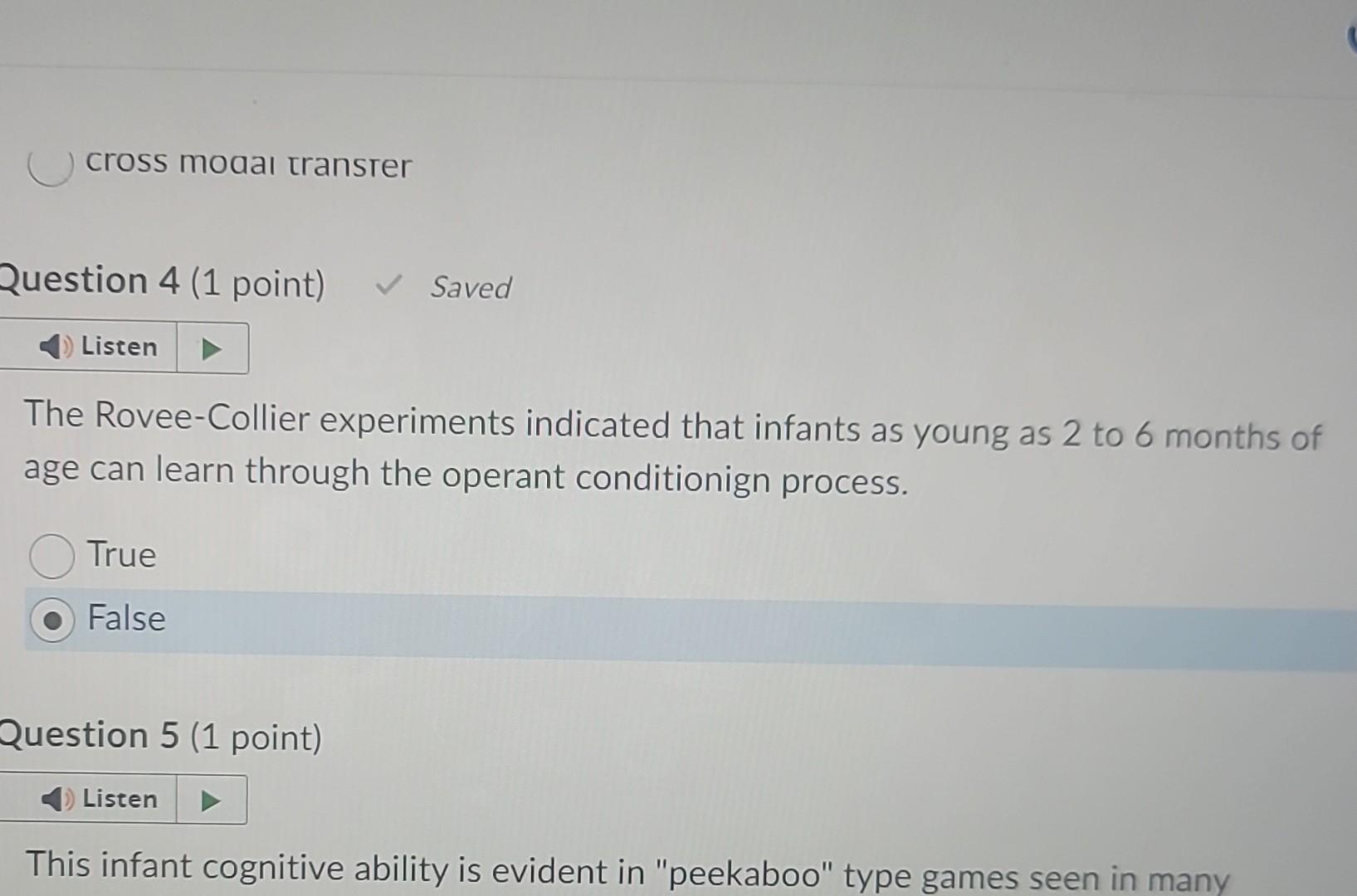 Solved The Rovee-Collier experiments indicated that infants | Chegg.com