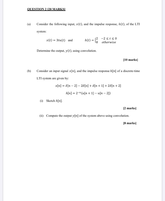 Solved QUESTION 2 120 MARKSI (a) Consider the following | Chegg.com