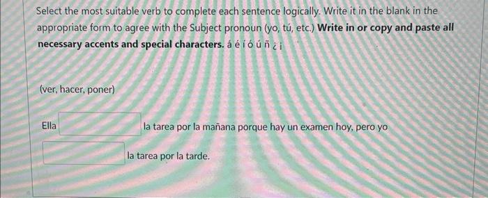 Select the most suitable verb to complete each | Chegg.com