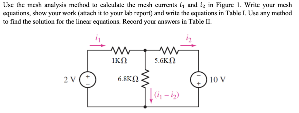 Solved Use the mesh analysis method to calculate the mesh | Chegg.com