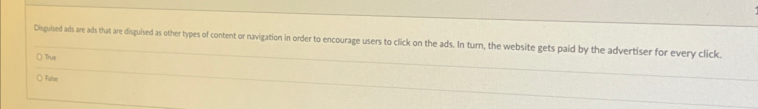 Solved Dissuised ads are ads that are disguised as other | Chegg.com