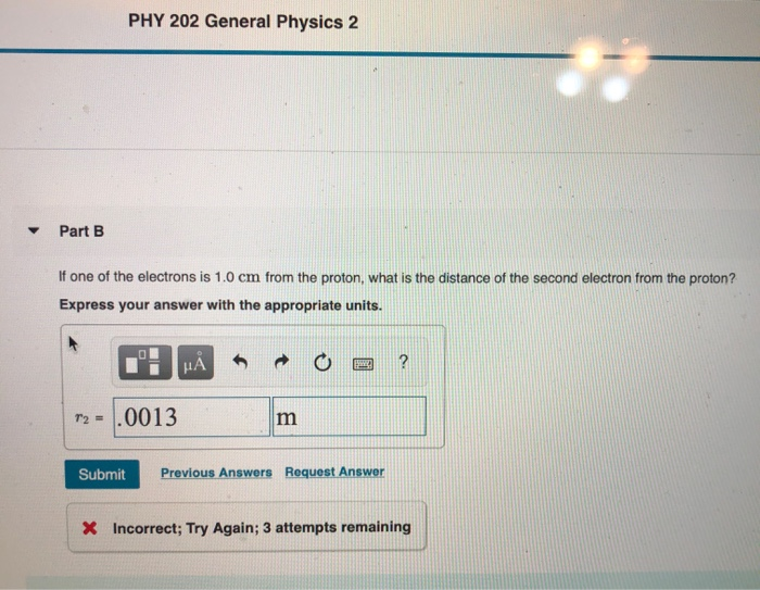 Solved PHY 202 General Physics 2 Part B If one of the | Chegg.com