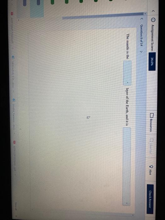 Solved Assignment Score: 34.6% Resources Hint Check Answer