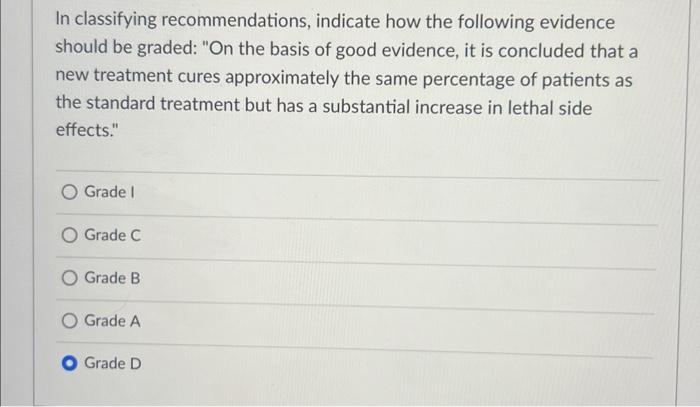 Solved In classifying recommendations, indicate how the | Chegg.com