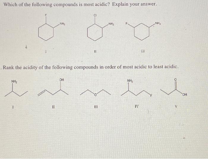Solved Which of the following compounds is most acidic? | Chegg.com